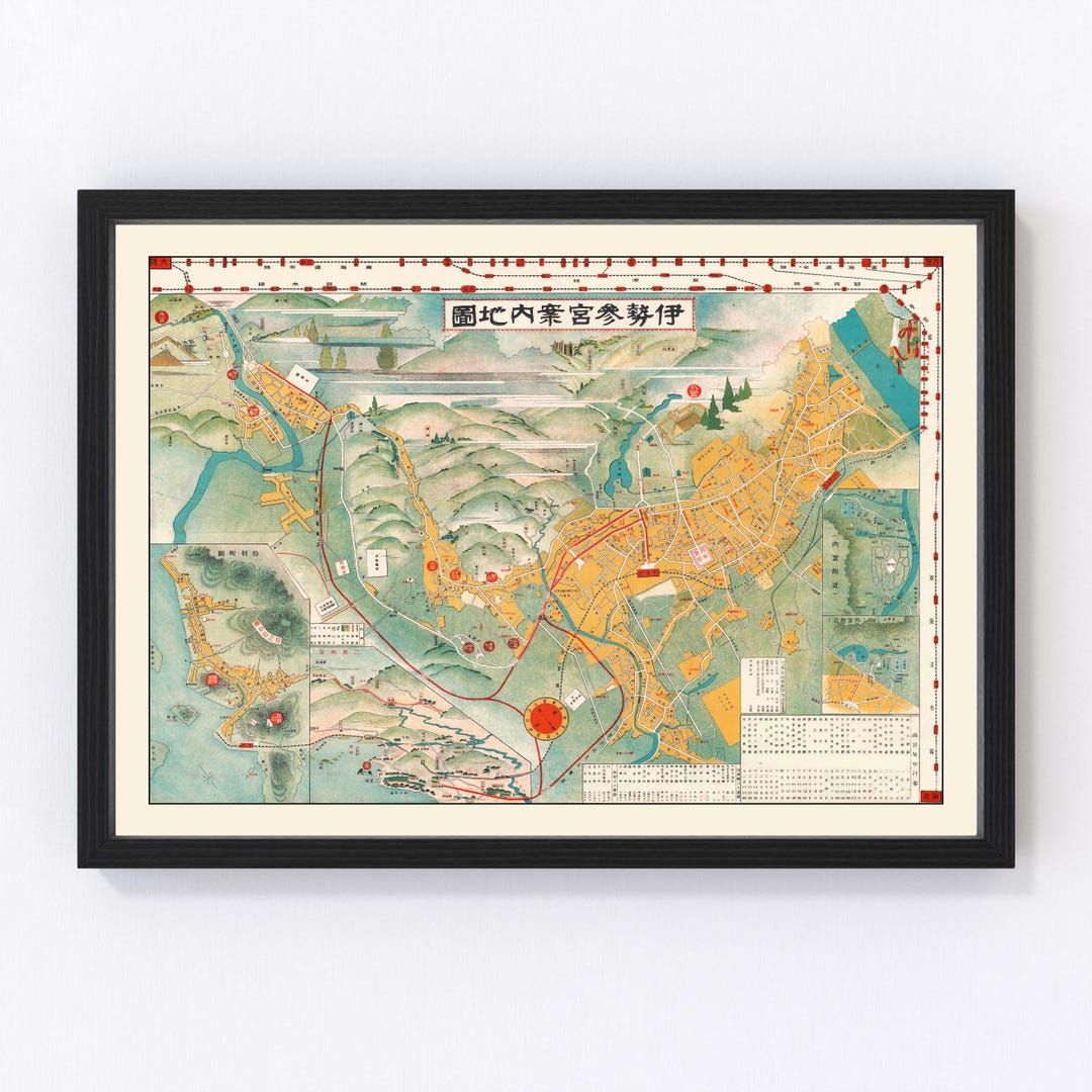 Ise Map 1928, Vintage Ise Map, Old Ise Art, Wall Art Gift for Ise ...