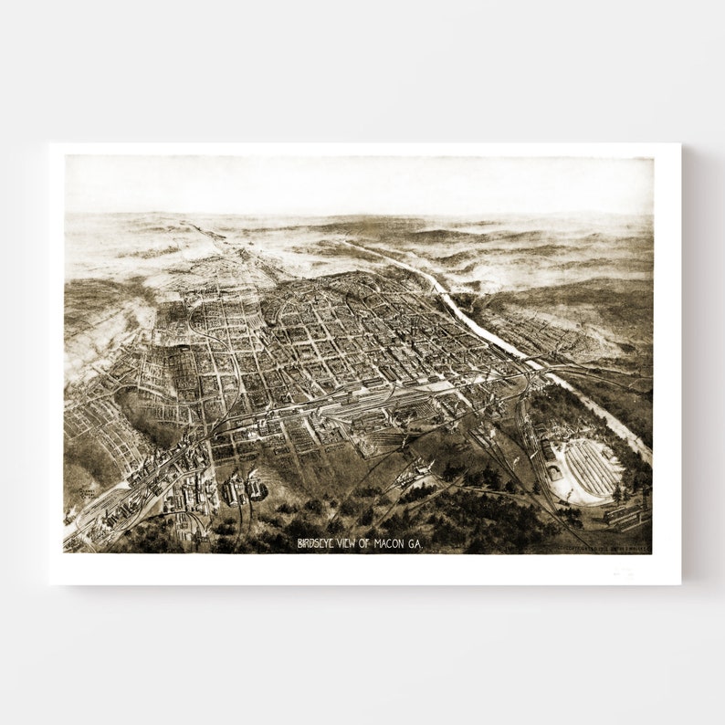 Macon Map 1912 Old Map of Macon Georgia Art Vintage Print - Etsy