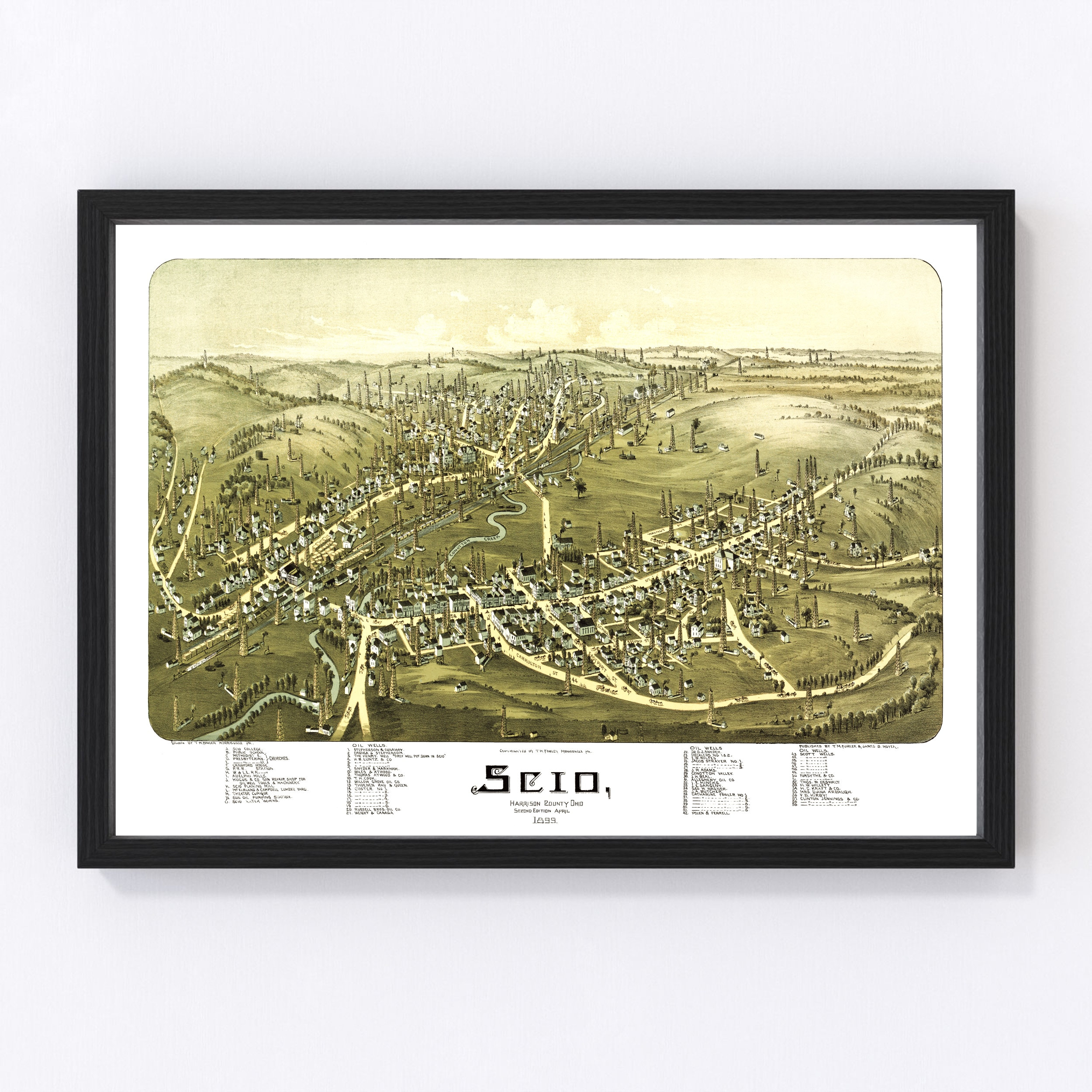 Scio Ohio Vintage Map From 1899 Old City Map Art Print of - Etsy