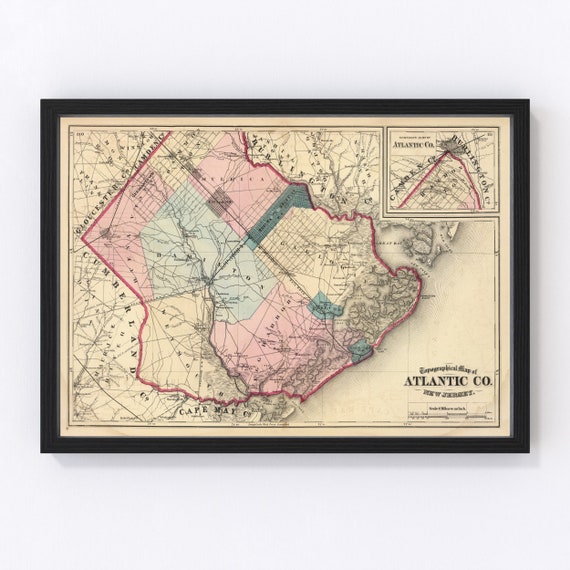 Atlantic County NJ Map 1872 Old Map of Mays Landing New - Etsy UK