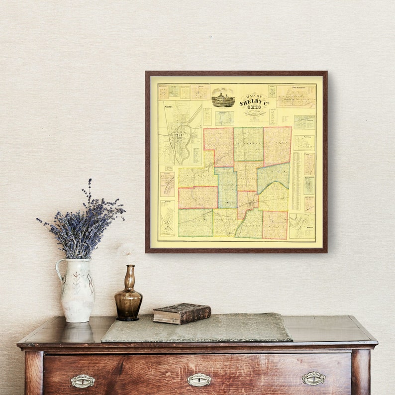 Shelby County Ohio Map 1865 Old Map of Shelby County Ohio - Etsy Shelby County Ohio Map 1865 Old Map of Shelby County Ohio - Etsy
