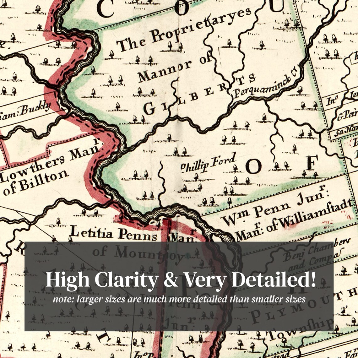 Pennsylvania Map 1687 - Old Map of Pennsylvania Art Vintage Print ...