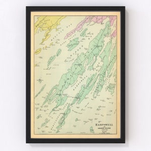 Harpswell Map 1894 - Old Map of Harpswell Maine Art Vintage Print ...