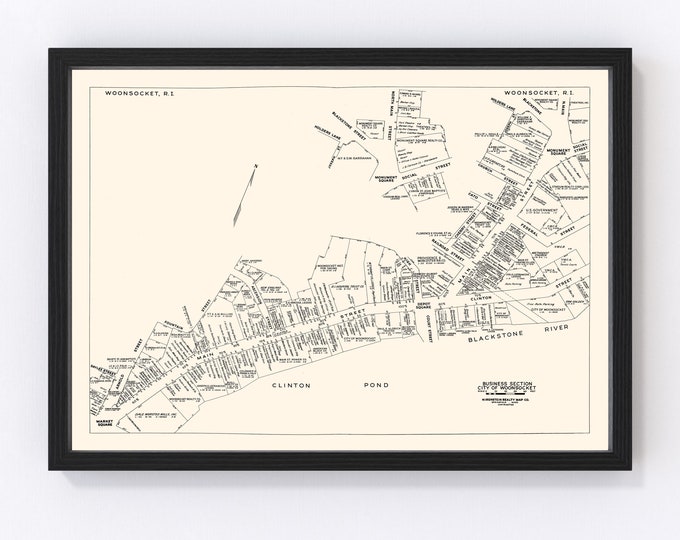 Village of WOONSOCKET, Rhode Island 1870 Map - Etsy