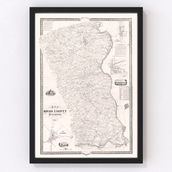 Bucks County Historical Map Combination Atlas Map Of Bucks County,