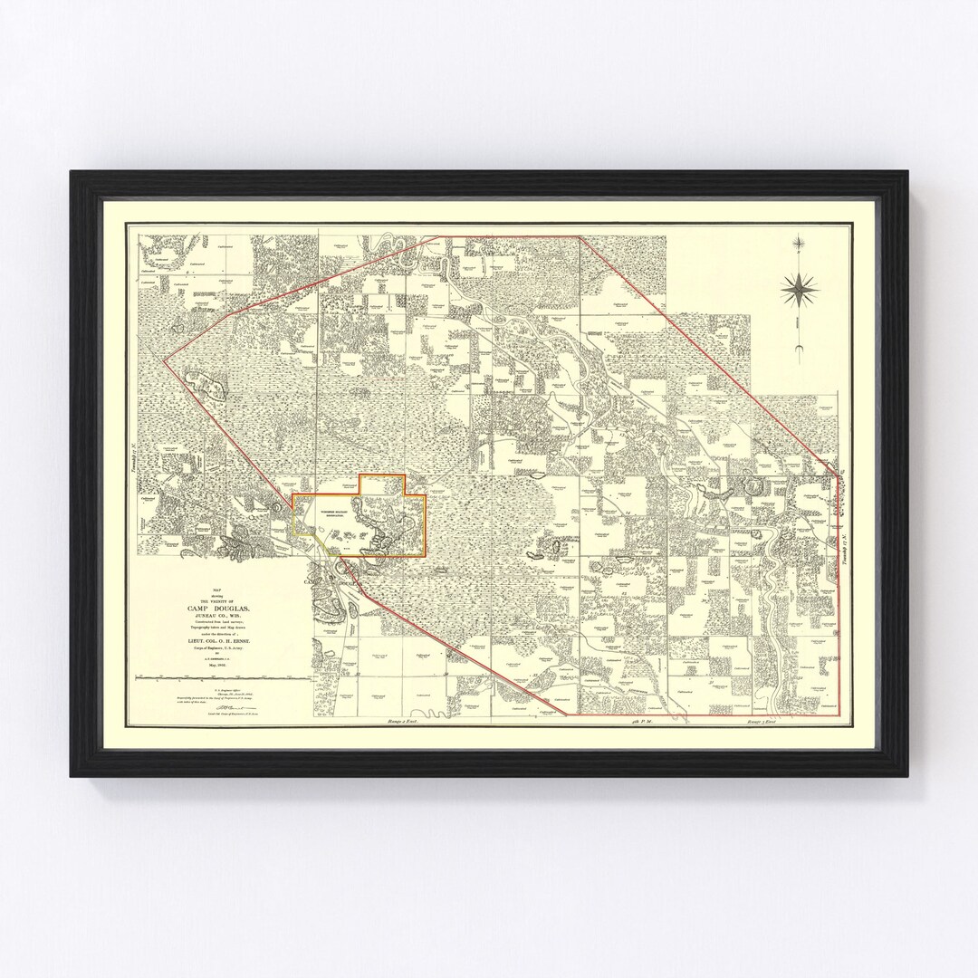 Volk Field Air Base Map 1902, Vintage Volk Field Air Base Map, Old Volk ...