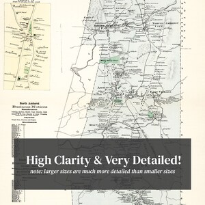 Amherst Map 1873 - Old Map of Amherst Massachusetts Art Vintage Print ...
