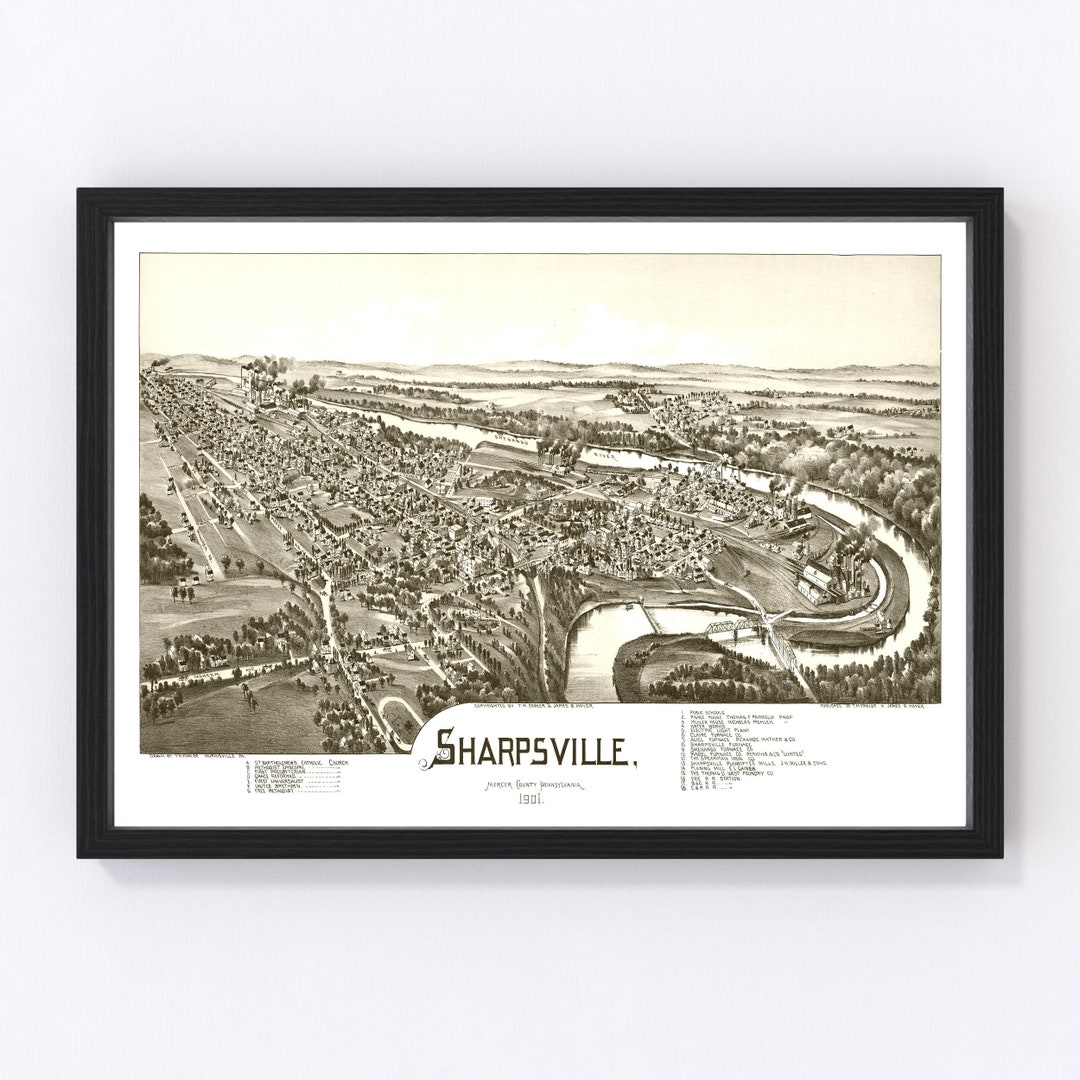 Sharpsville Map 1901, Vintage Sharpsville Map, Old Sharpsville ...