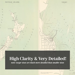 Timaru Map 1890 Old Map of Timaru New Zealand Art Vintage Print Framed ...