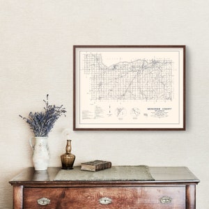 Oklahoma County OK Map 1936 Old Map of Oklahoma Art Vintage Print ...