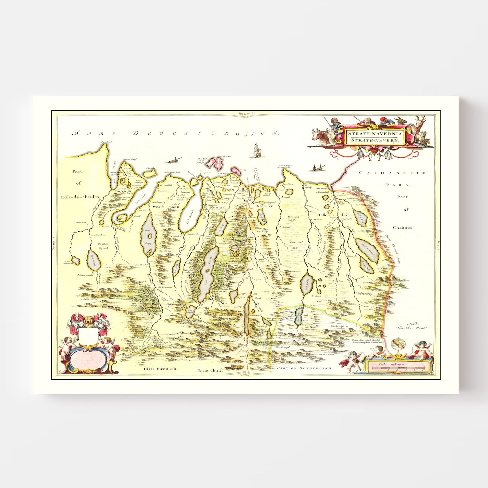 Strathnaver Map 1665 Old Map of Strathnaver Scotland Art - Etsy