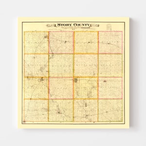 Story County Iowa Map 1883 Old Map of Story County Iowa Art Vintage ...