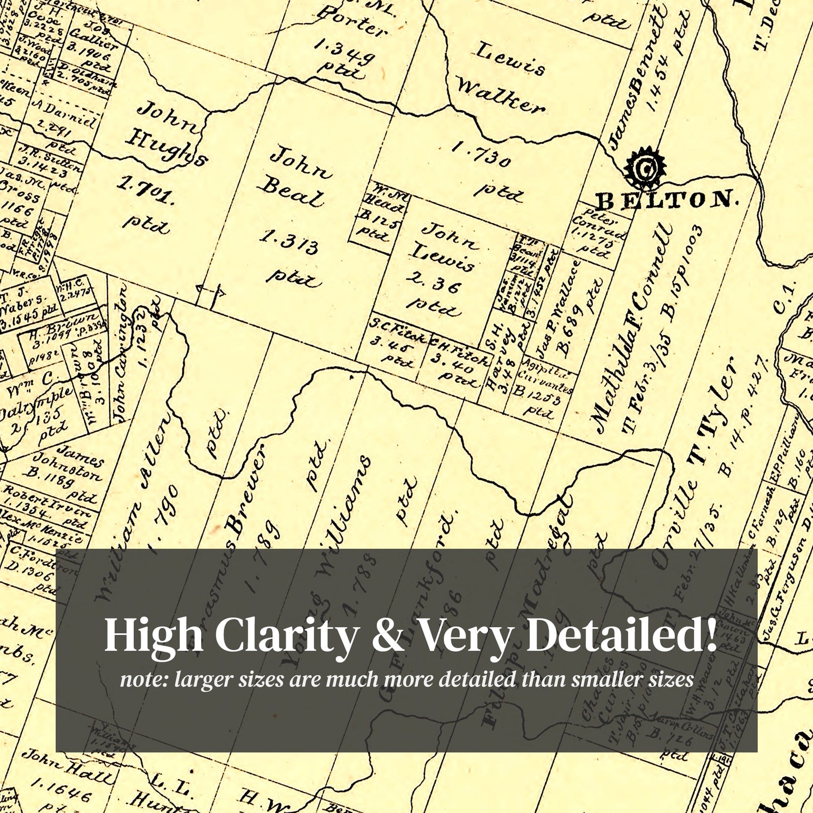 Bell County Texas Map 1879 Old Map of Bell County Texas Art - Etsy