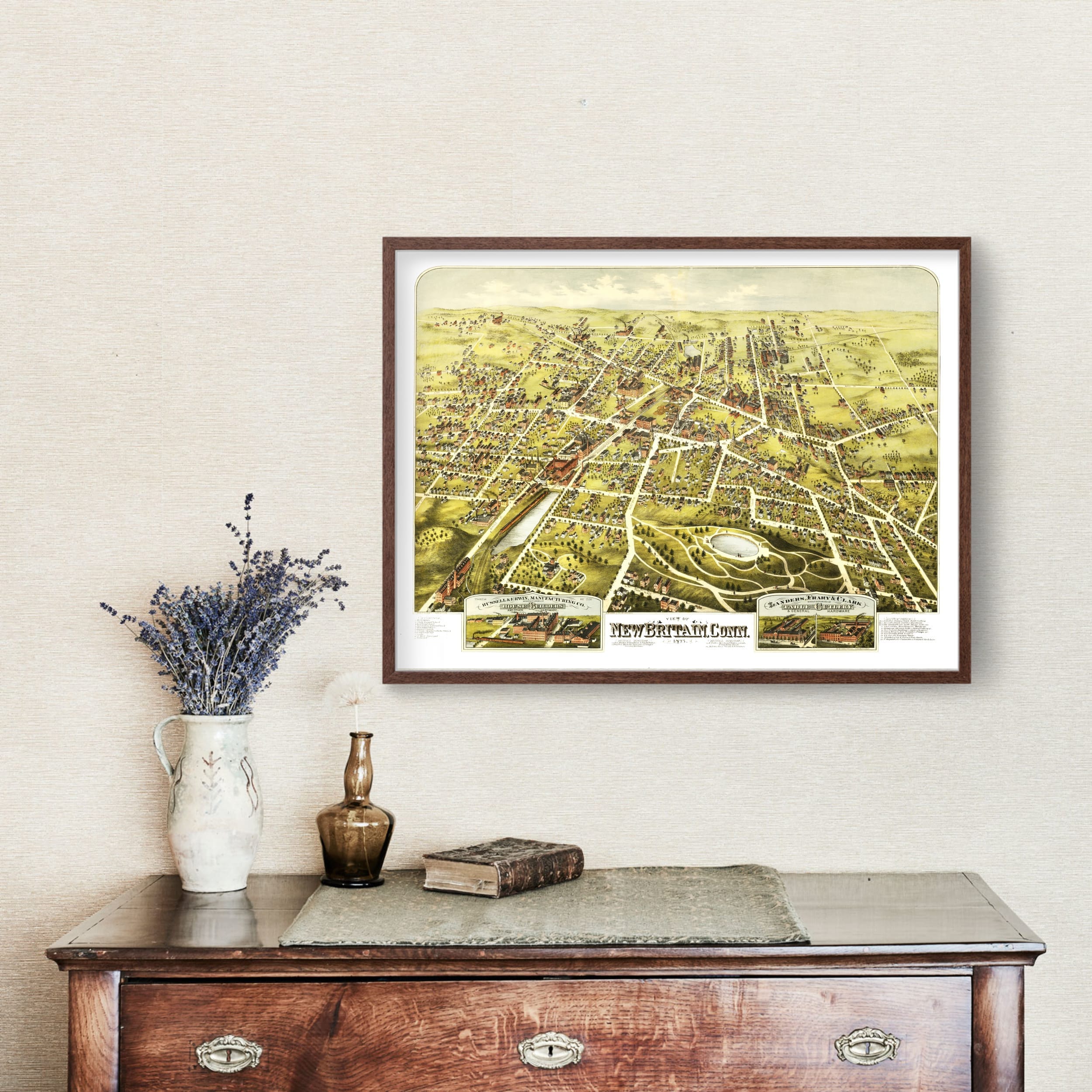 New Britain Map 1875 Old Map of New Britain Connecticut Art - Etsy