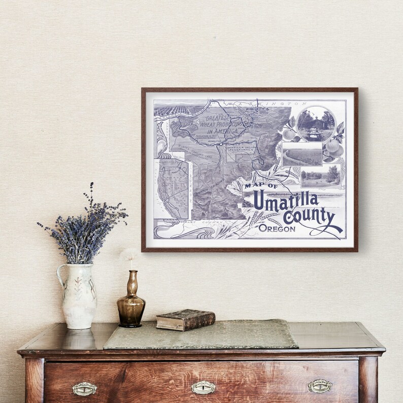 Umatilla County Map 1908, Vintage Umatilla County Map, Old Umatilla ...
