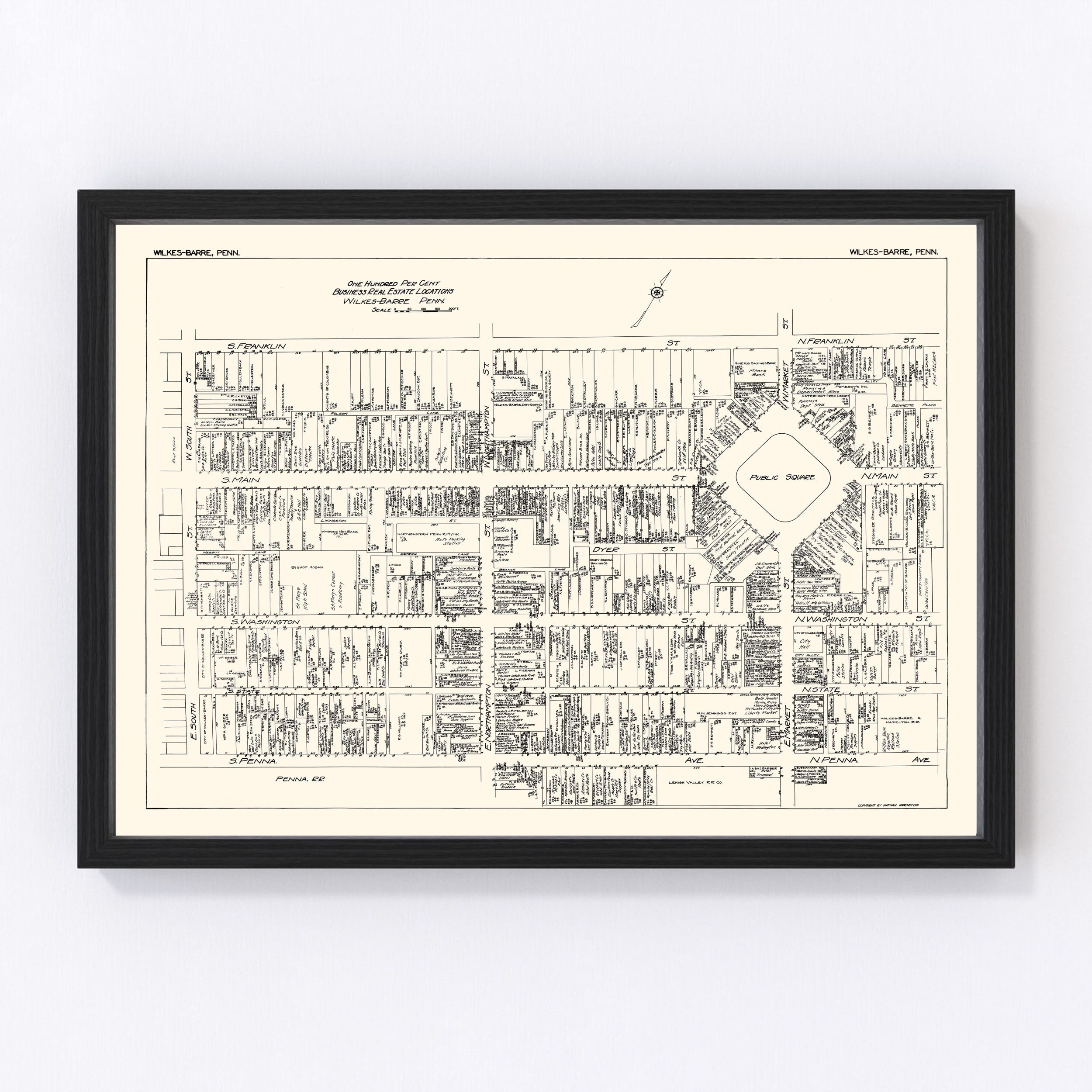 Wilkes-barre Map 1929 Old Map of Wilkes-barre Business - Etsy