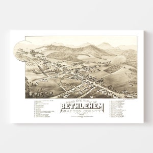 Bethlehem Map 1883 - Old Map of Bethlehem New Hampshire Art Vintage ...