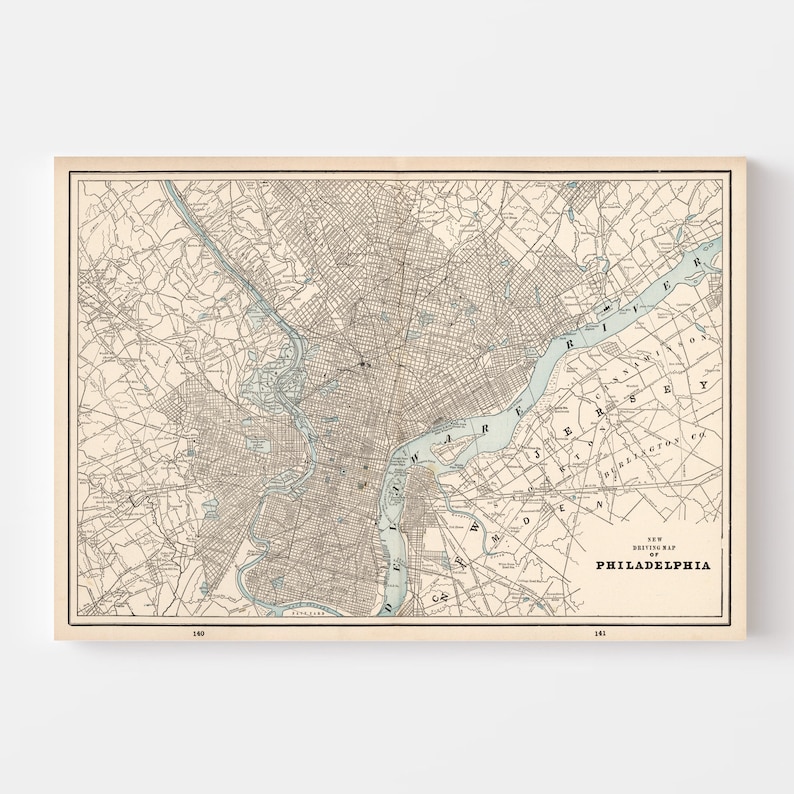 Philadelphia Map 1893 Old Map of Philadelphia Pennsylvania - Etsy