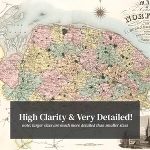 Norfolk England Map 1834 Old Map of Norfolk England England Art Vintage ...