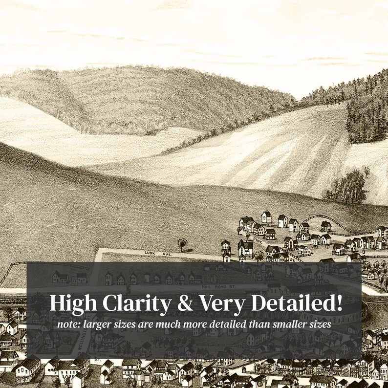 Hallstead Map 1887 Old Map of Hallstead Pennsylvania Art - Etsy