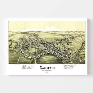 Gallitzin Map 1901 Old Map of Gallitzin Pennsylvania Art Vintage Print ...