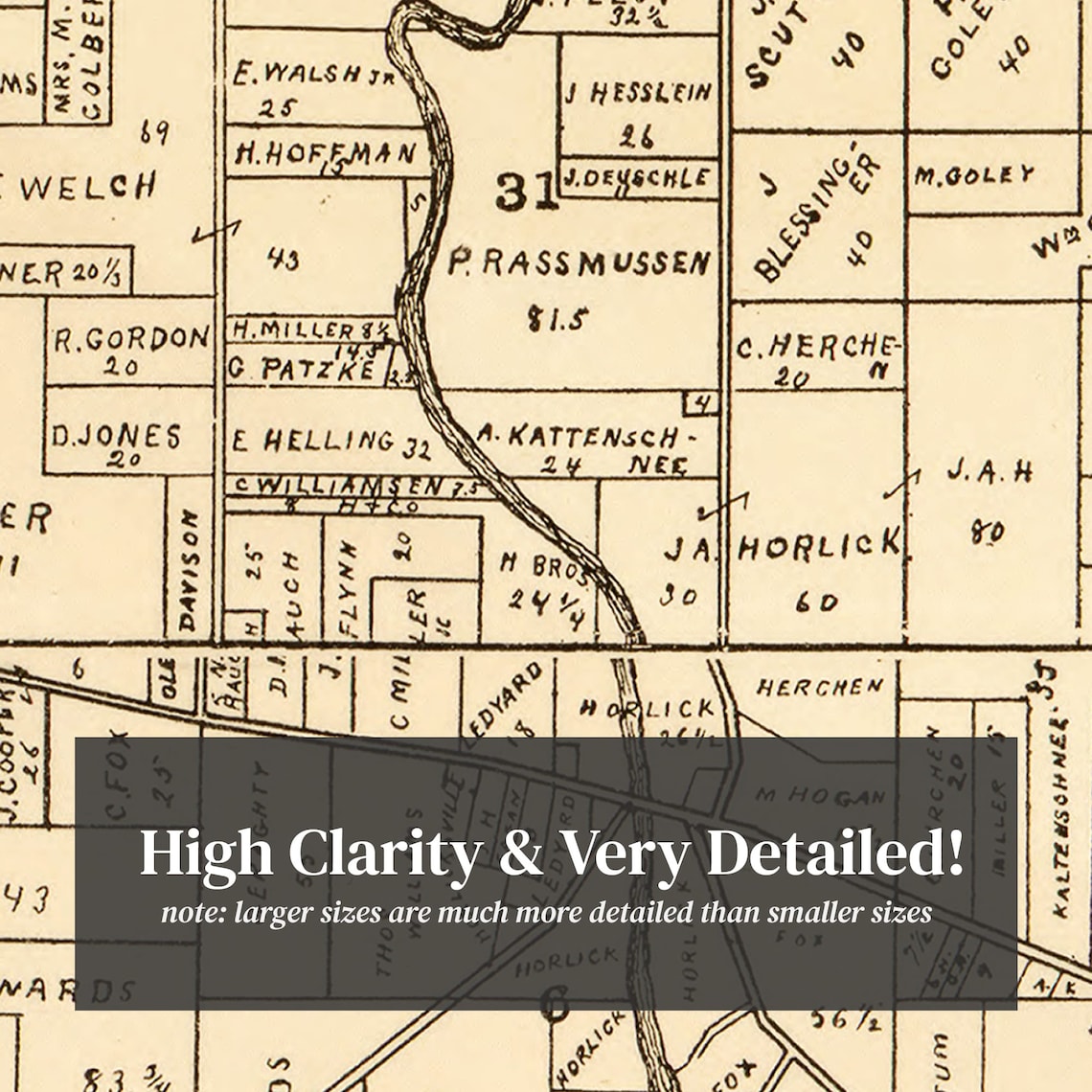Racine County Wisconsin Map 1893 Old Map of Racine County - Etsy