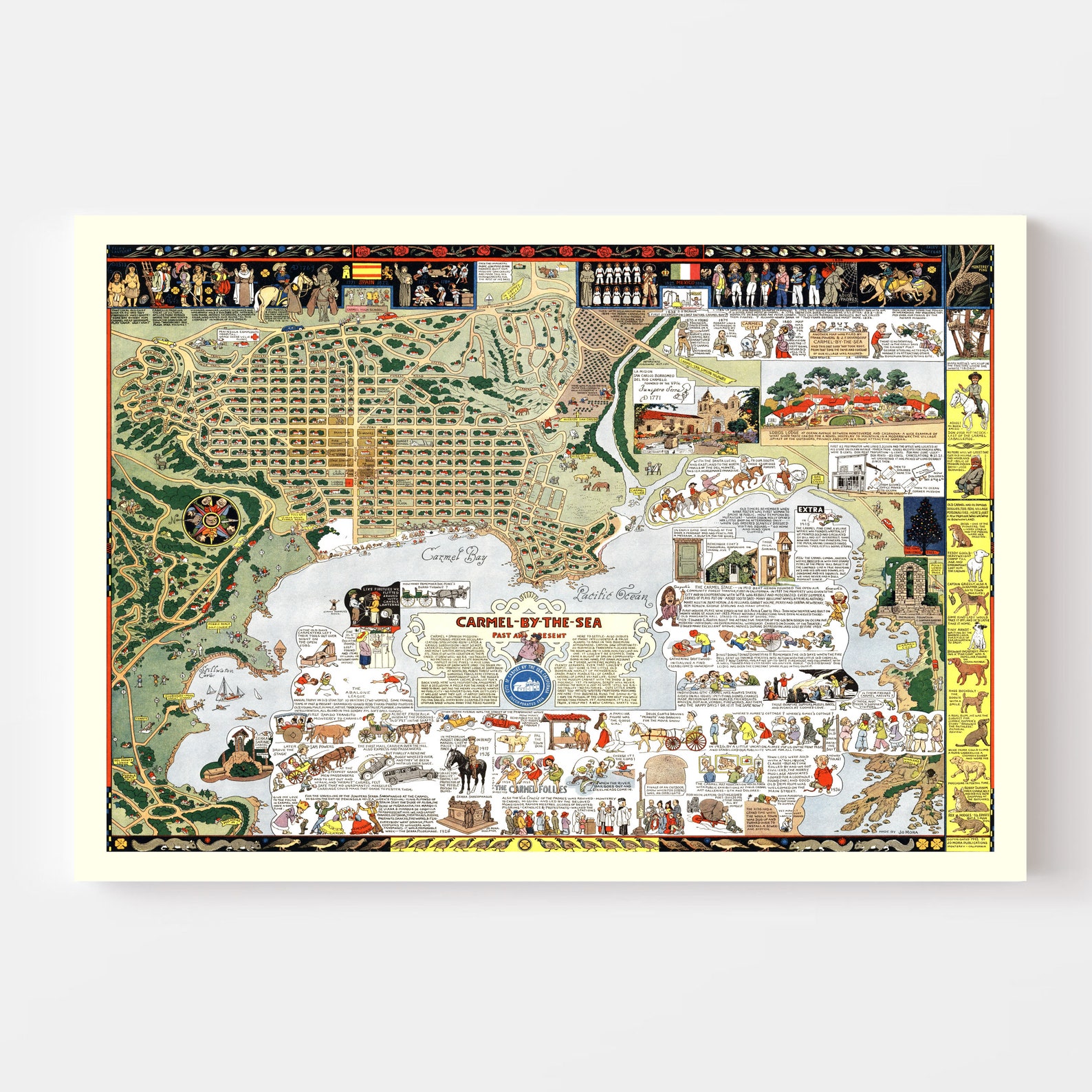 Carmel by the Sea Map 1942, Vintage Carmel by the Sea Map, Old Carmel ...