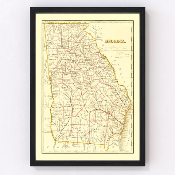 Old Map Of Georgia 1835