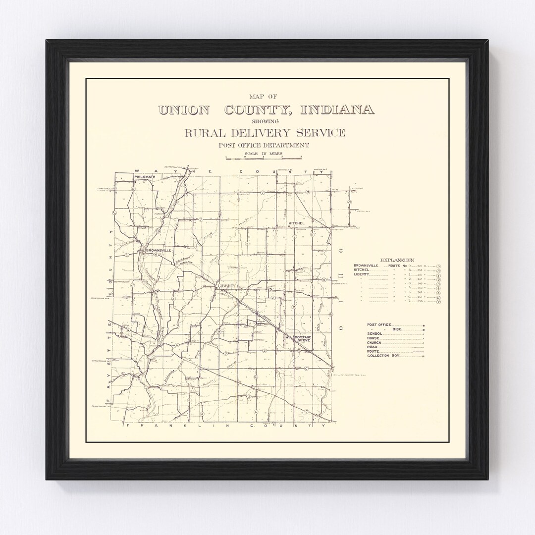 Union County Map 1911, Vintage Union County Map, Old Union County ...