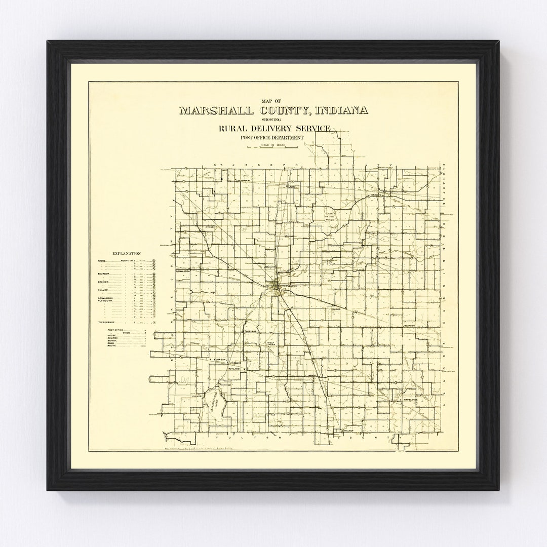 Marshall County Map 1910, Vintage Marshall County Map, Old Marshall ...