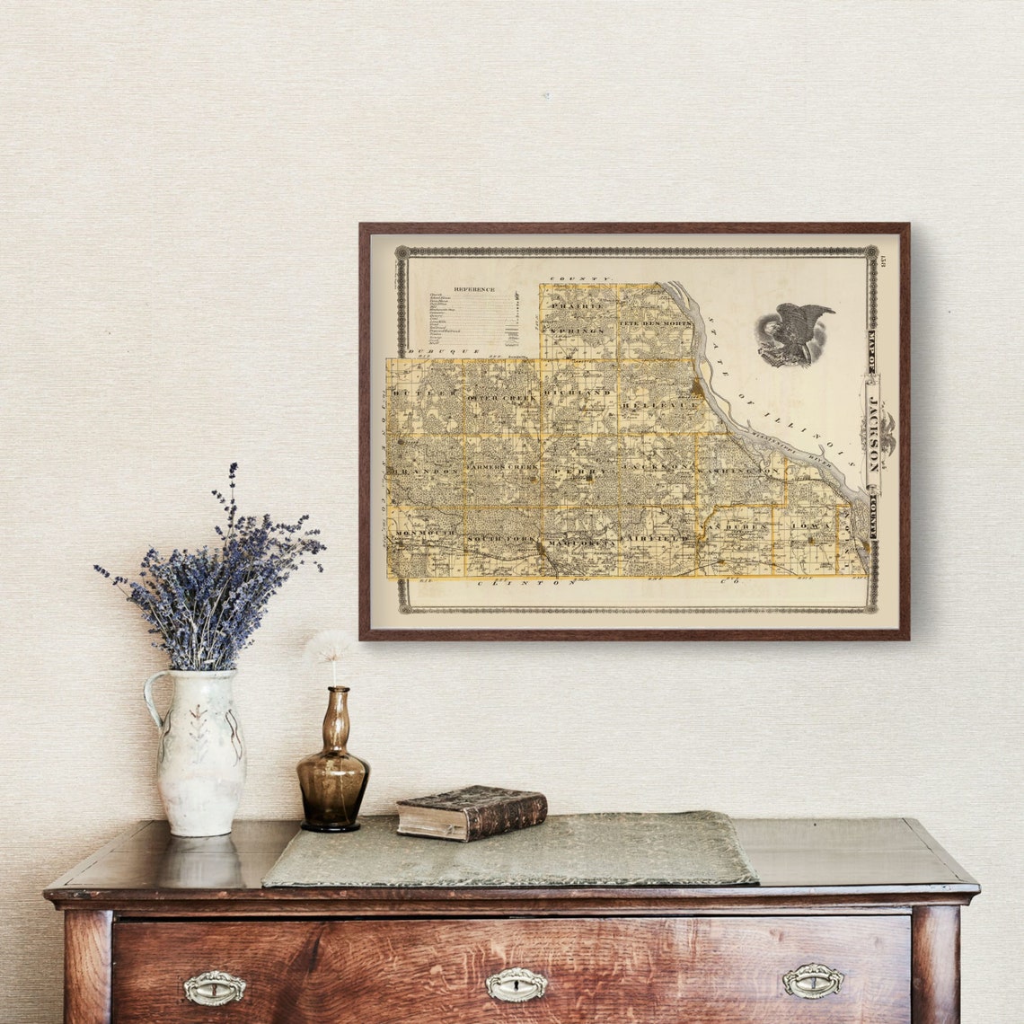 Jackson County Map 1875, Vintage Jackson County Map, Old Jackson County ...