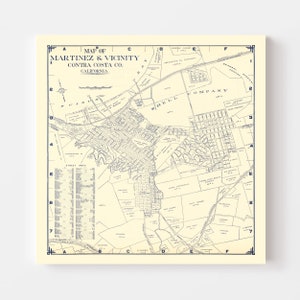 Martinez Map 1920 Old Map of Martinez California Art Vintage Print ...