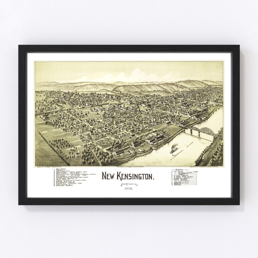 New Kensington Map 1902, Vintage New Kensington Map, Old New Kensington ...