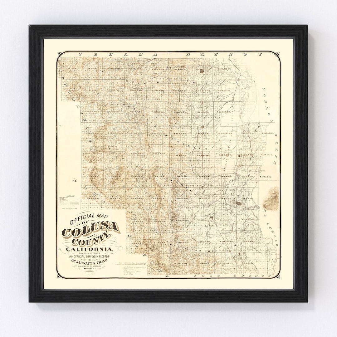 Colusa County California Map 1885 Old Map of Colusa County California ...