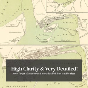 Baltiysk Map 1882 Old Map of Baltiysk Prussia Art Vintage Print Framed ...