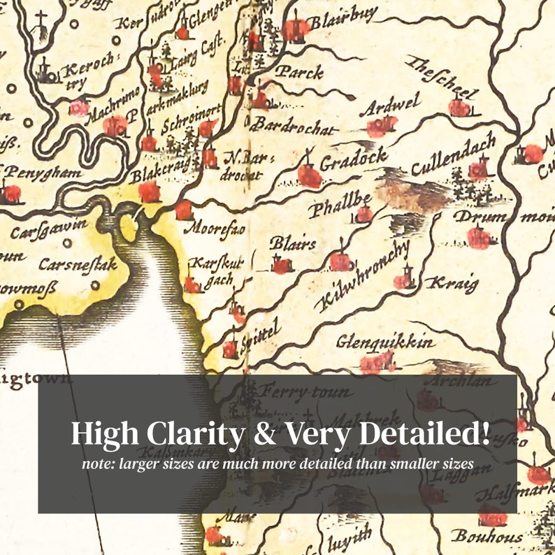 Galloway Map 1665 Old Map of Galloway Scotland Art Vintage - Etsy