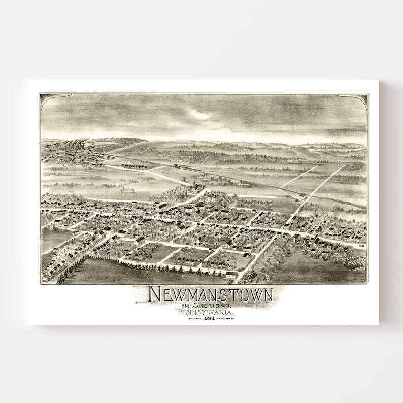 Newmanstown & Sheridan Map 1898 Old Map of Newmanstown - Etsy