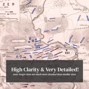 Battle of Lutzen Map 1813 Old Map of Battle of Lutzen Art Vintage Print ...