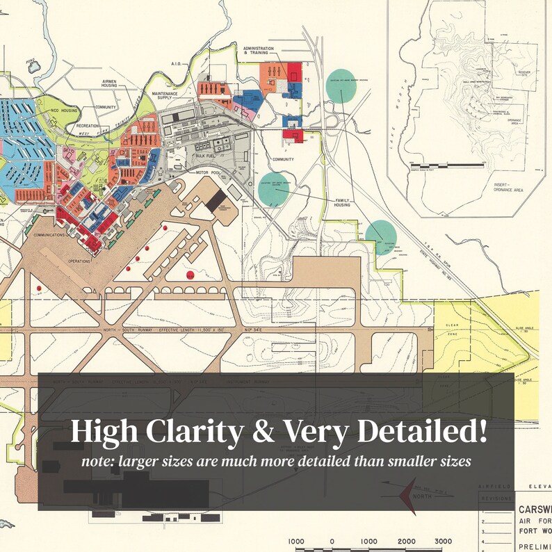 Carswell Air Force Base Map 1952 - Old Map of Carswell Air Force Base ...