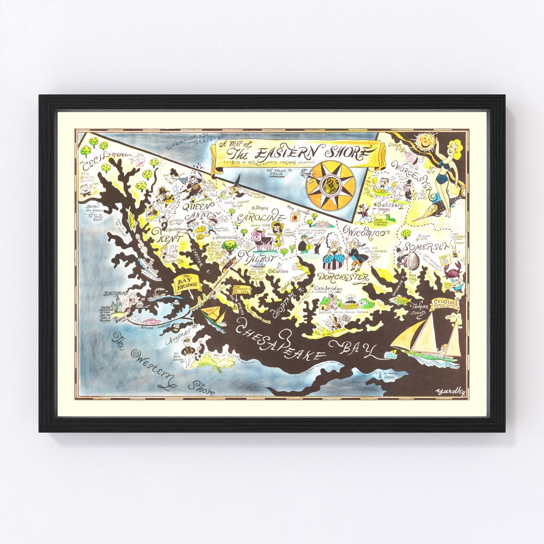 Eastern Shore of Maryland Map 1952 - Old Map of Eastern Shore of ...