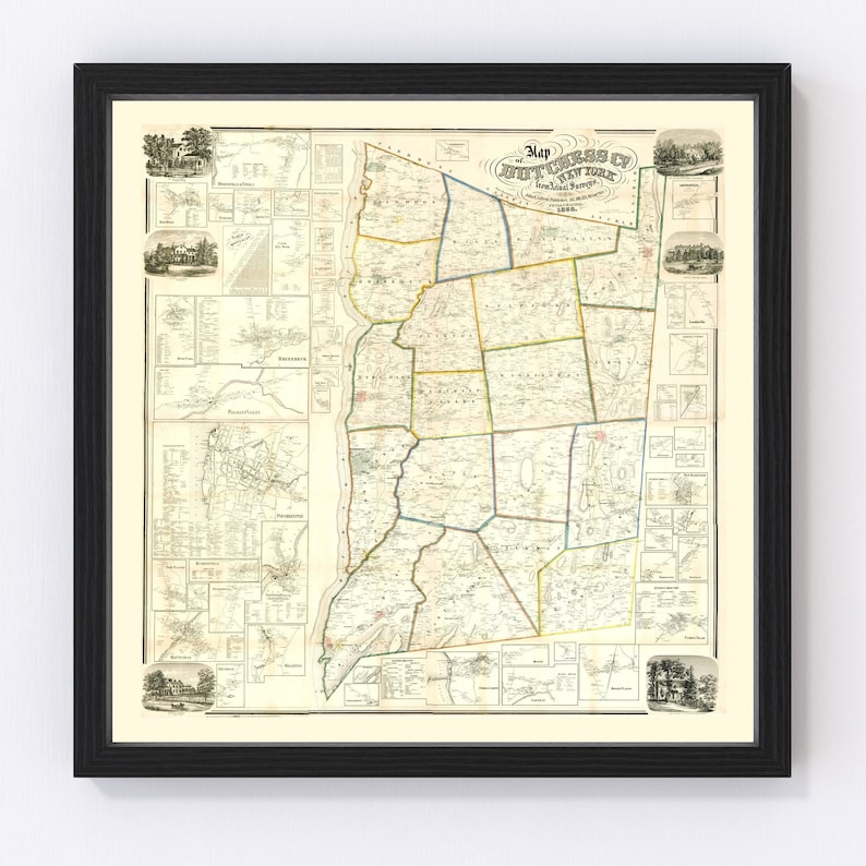 Dutchess County New York Map 1858 - Old Map of Dutchess County New York ...