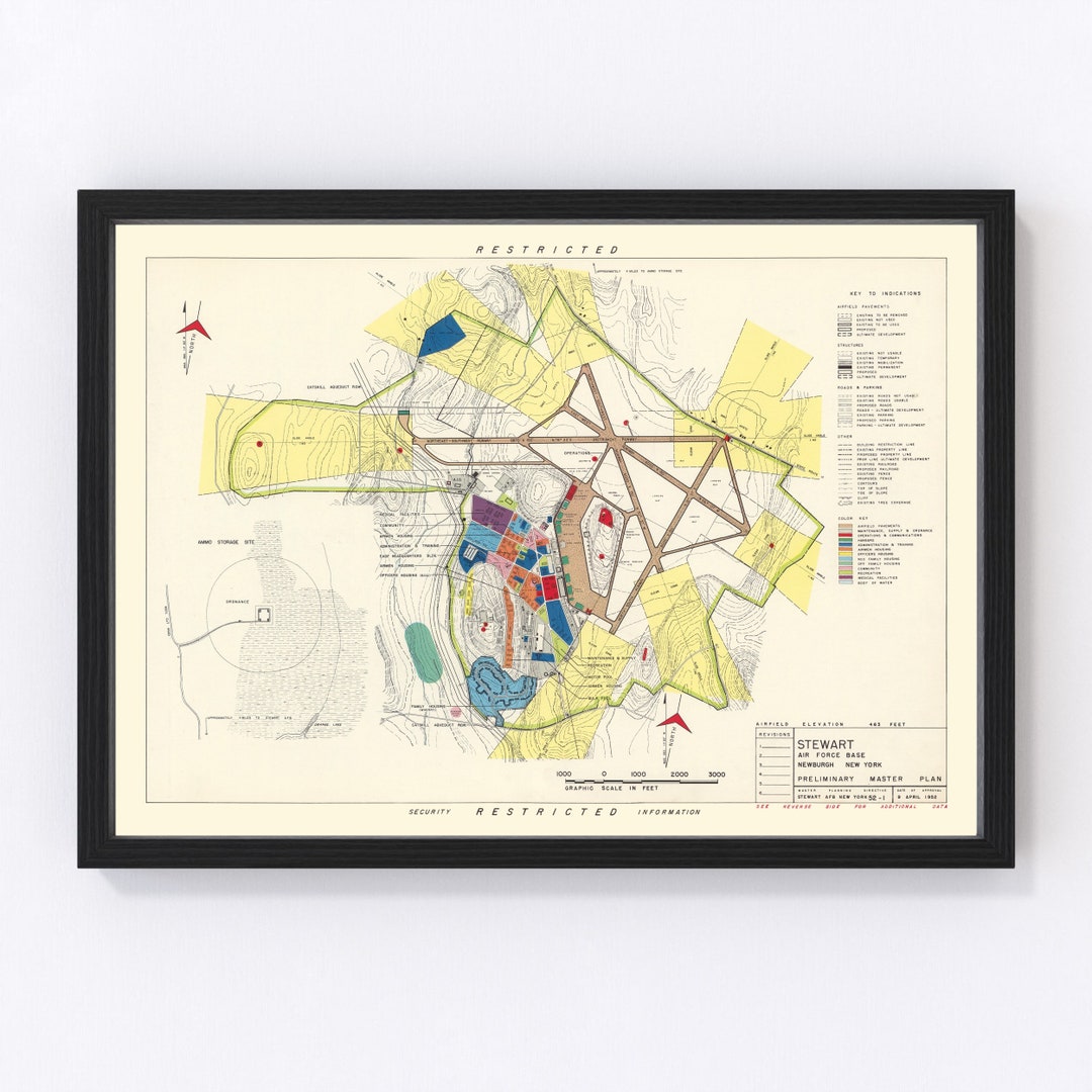 Stewart Air Fore Base Map 1952 Old Map of Stewart Air Fore - Etsy