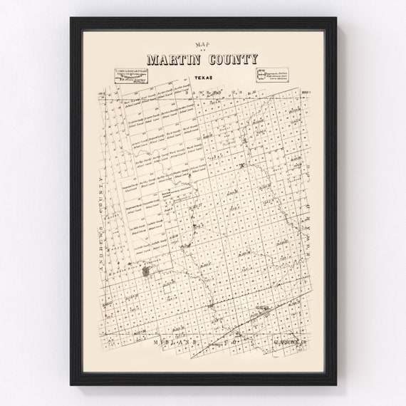Martin County Texas Map 1894 Old Map of Martin County Texas - Etsy