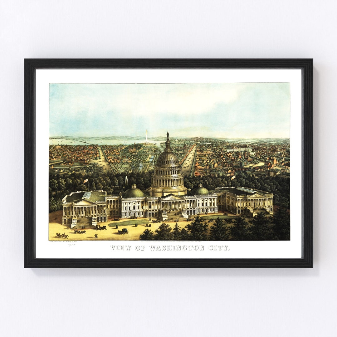 Washington Map 1871, Vintage Washington Map, Old Washington DC Art ...