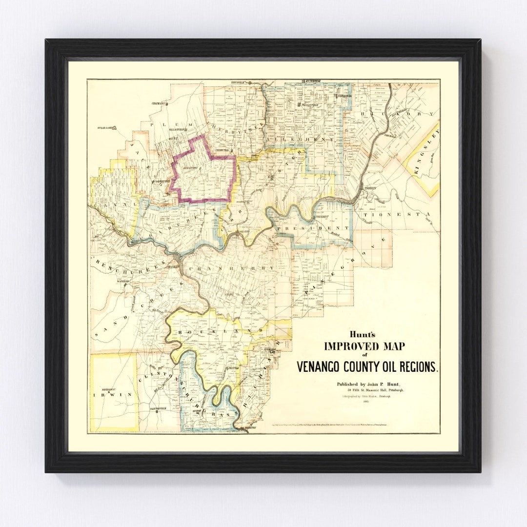 Venango County Pennsylvania Map 1865 Old Map of Venango County ...