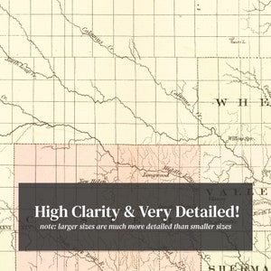 Nebraska Map 1867 Old Map of Nebraska Art Vintage Print Framed Wall Art ...