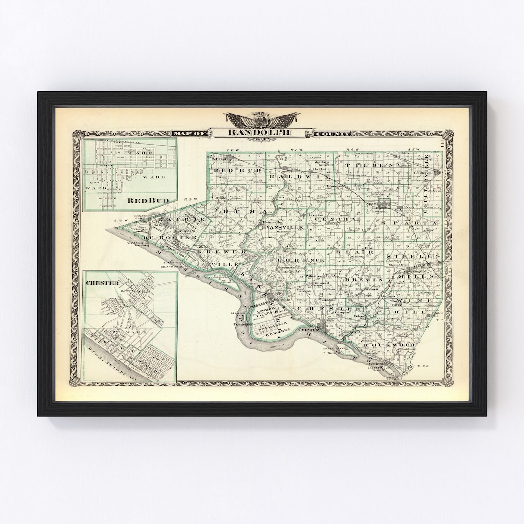 Randolph County Map 1876, Vintage Randolph County Map, Old Randolph ...