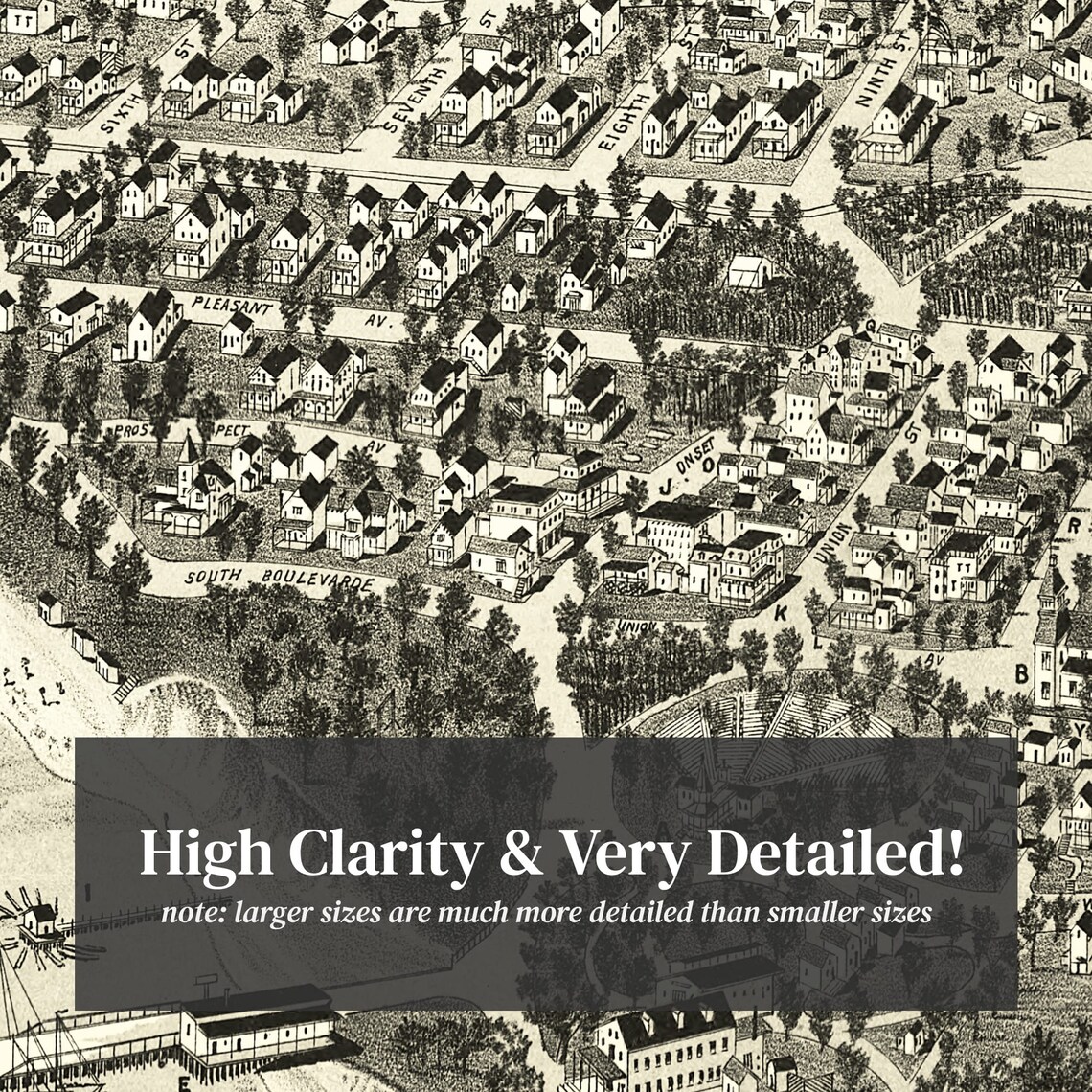 Onset Bay Grove Map 1885 Old Map of Onset Bay Grove - Etsy