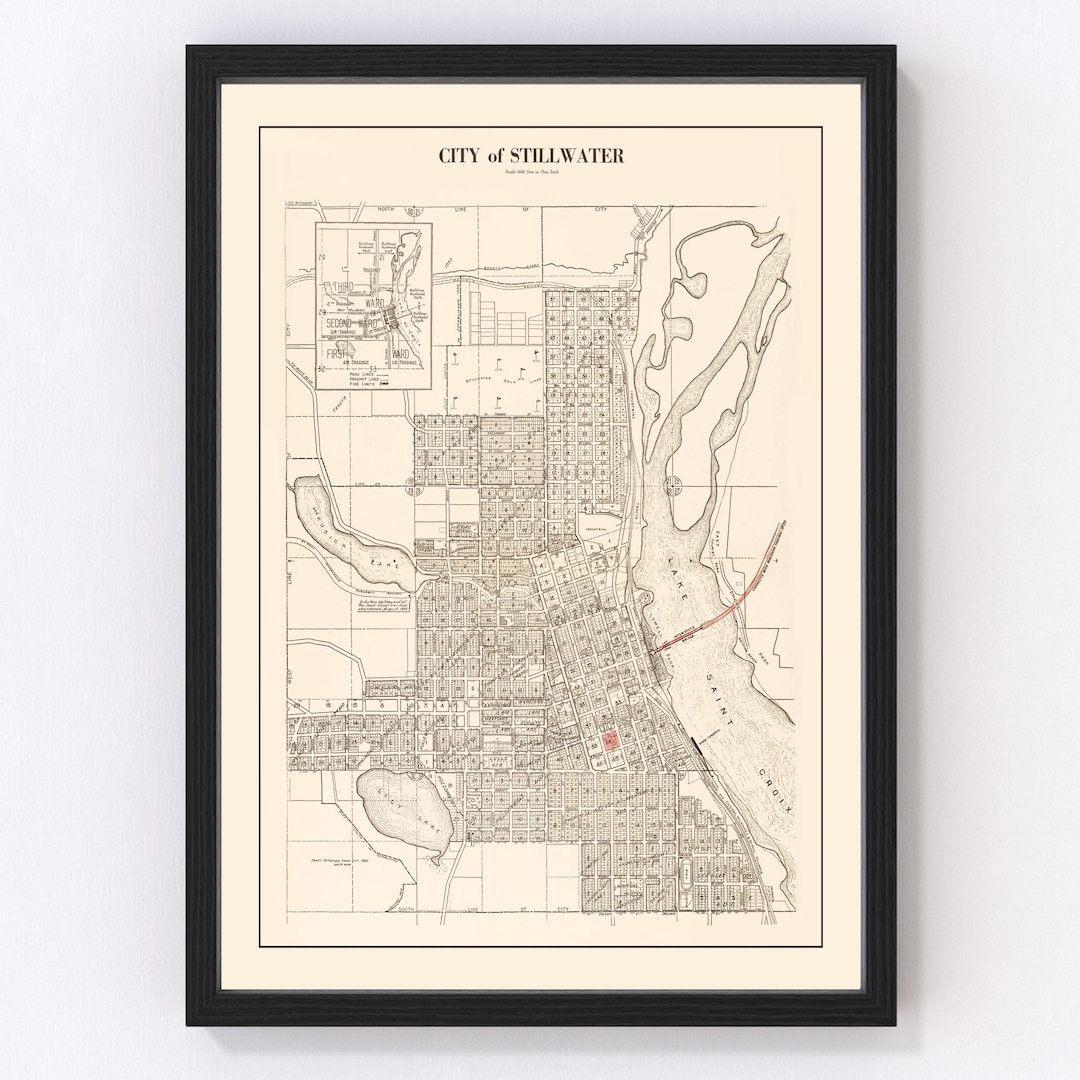 Stillwater Map 1938, Vintage Stillwater Map, Old Stillwater Minnesota ...
