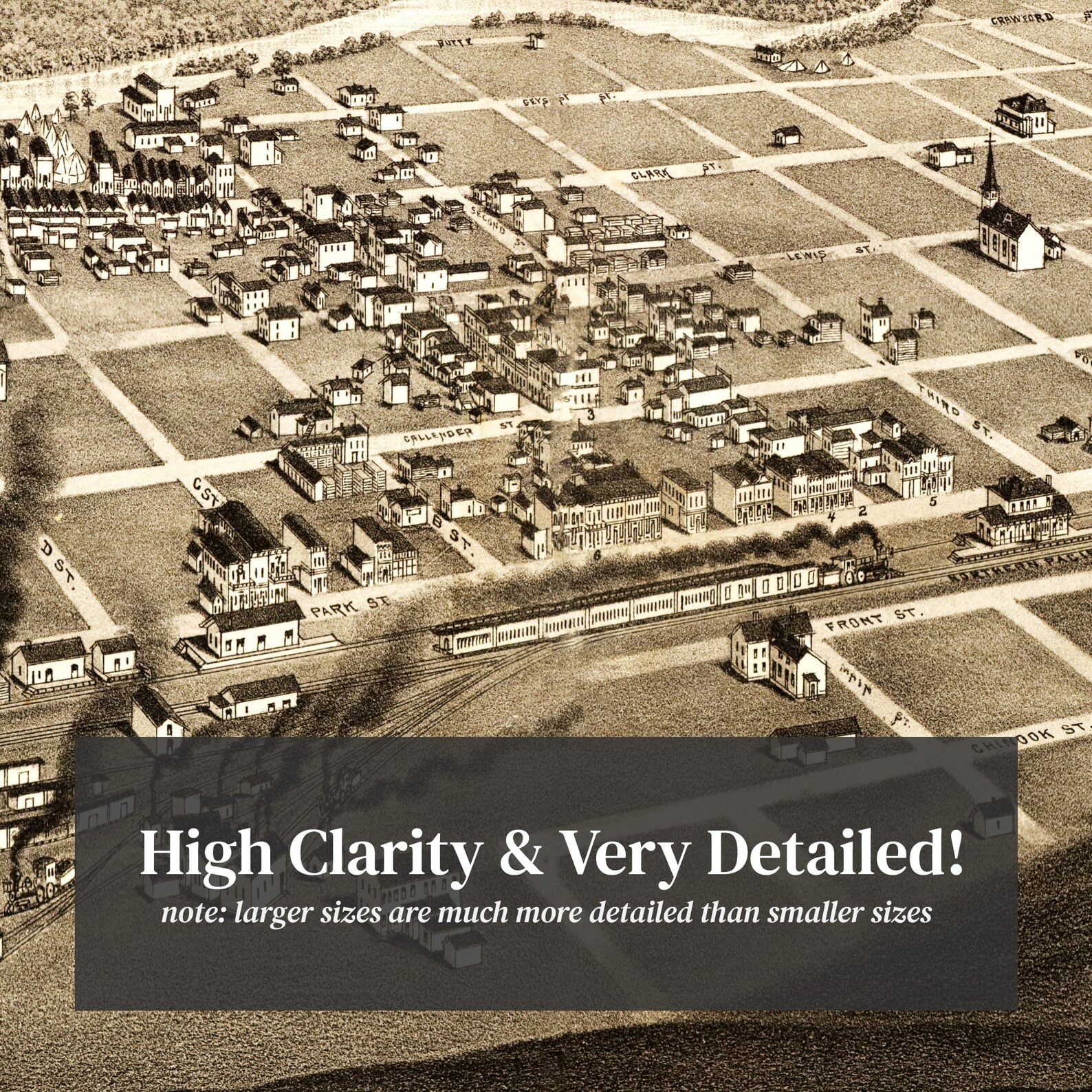 Livingston Map 1883 - Old Map of Livingston Montana Art Vintage Print ...